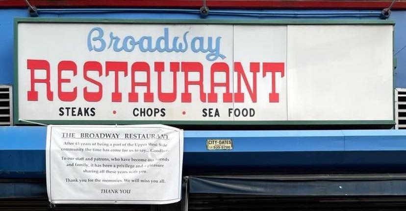 Broadway Restaurant Permanently Closes - iLovetheUpperWestSide.com